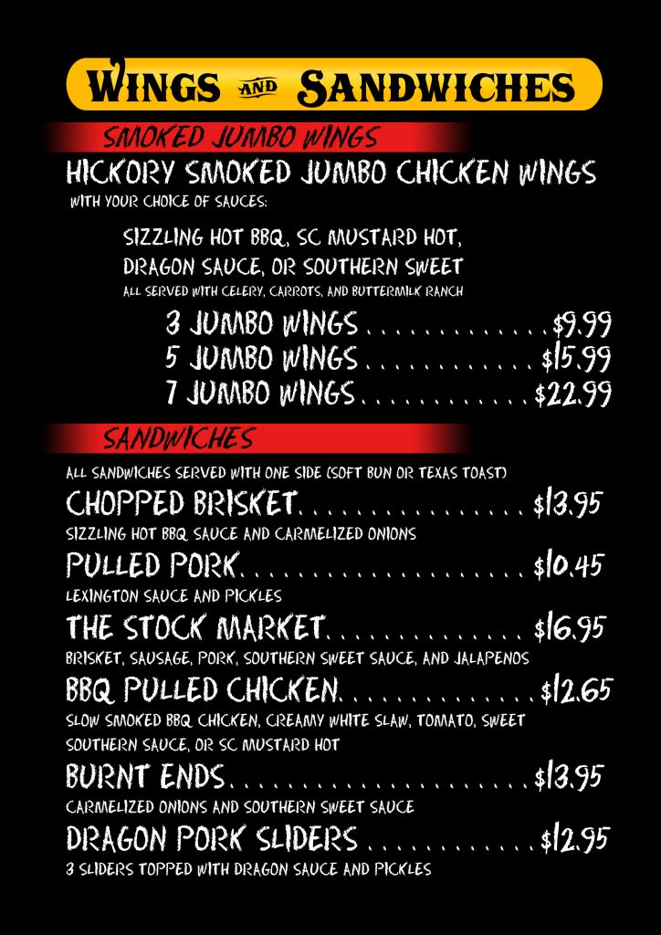 Monroe Menu - The Smoke Pit Online